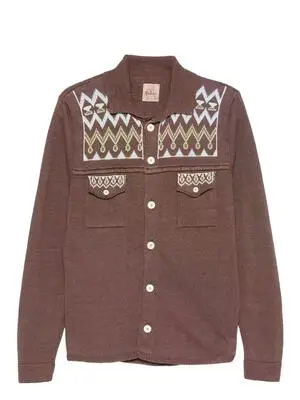 RAKKI Embroidered Cardigan - Brown