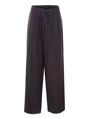 ELEH Belted Wide Leg Trousers - Purple