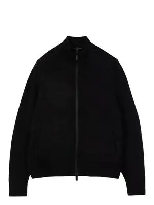 JAMES PERSE Suede Zip-up Sweater - Black