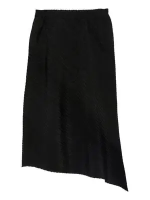 Issey Miyake Pleated Asymmetric Midi Skirt - Black
