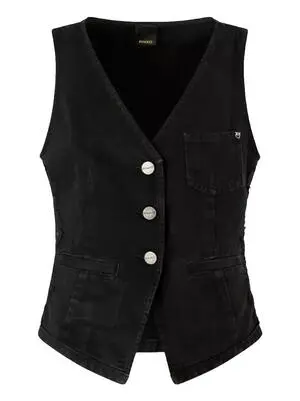 Pinko Buttoned Pocket Waistcoat - Black