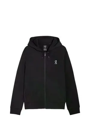 On Zipped Hooded Sweatshirt - Black
