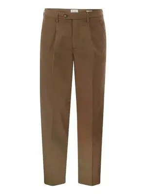 RE-HASH Pleat-detail Trousers - Brown