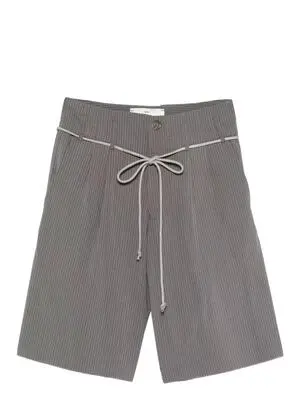 SONG FOR THE MUTE Striped Drawstring Shorts - Grey