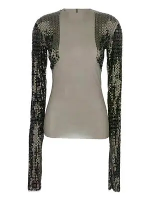 Rick Owens Sequin-embellished Top - Grey