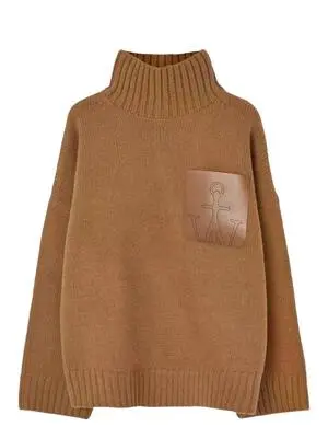 JW Anderson Leather Patch Pocket Sweater - Neutrals