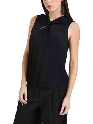 Patrizia Pepe Knot Sleeveless Top - Black