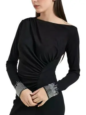 Liu Jo Beaded Long-sleeve Dress - Black