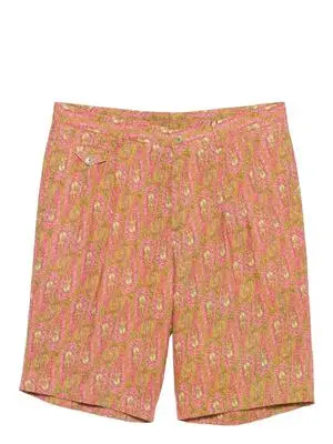 Etro Pleated Paisley Shorts - Pink
