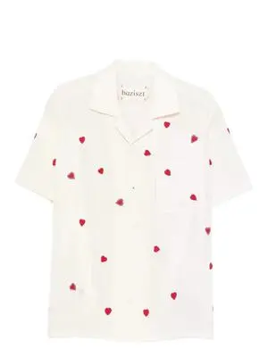 BAZISZT Heart-motif Short-sleeve Shirt - Neutrals