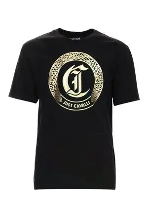 Just Cavalli Snake-logo T-shirt - Black