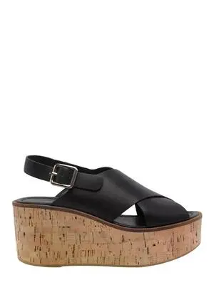 PALOMA BARCELO Buckle-strap Wedge Sandals - Black