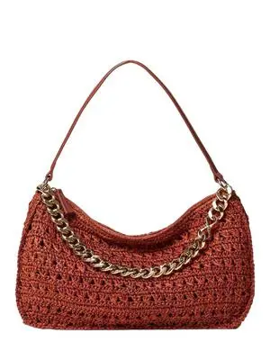 TWINSET Woven Chain Shoulder Bag - Brown