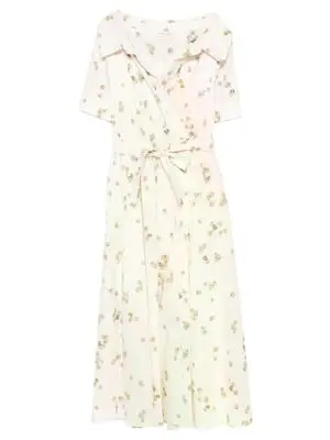 Altuzarra Floral-print Wrap Dress - Neutrals