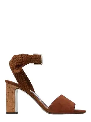 JIMMY CHOO Braided Heeled Sandals - Brown