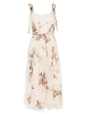 Zimmermann Floral-print Midi Dress - Neutrals