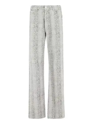 Federica Tosi Snakeskin Print Jeans - White