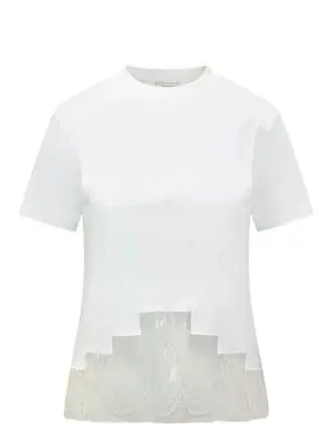 FERRAGAMO Lace-trimmed T-shirt - White