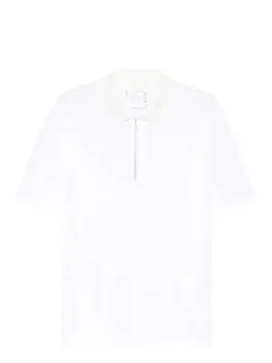 Sacai Zip-detail Polo Shirt - White