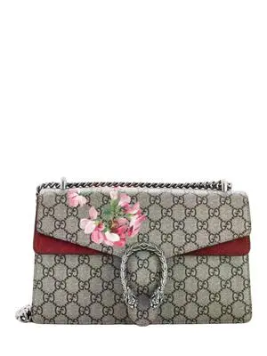Gucci Dionysus Small Shoulder Bag Blooms Print Gg Coated Canvas - Brown