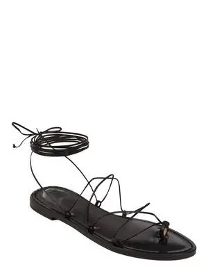 AMANU Serengetti Leather Sandals - Black