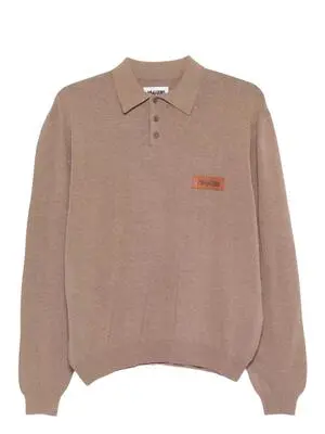 MAGLIANO Long-sleeve Logo-patch Polo Shirt - Neutrals