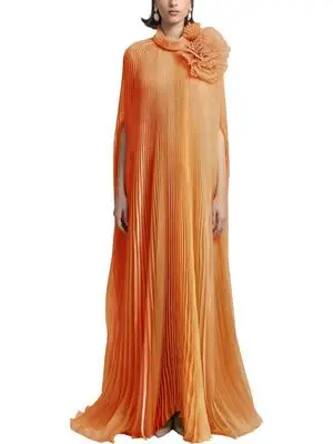 GEMY MAALOUF Draped Flower Maxi Dress