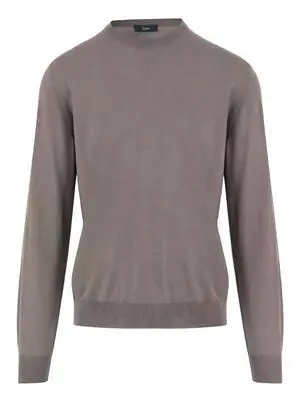 Herno Crew-neck Ribbed Sweater - Brown