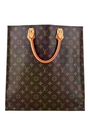 LOUIS VUITTON Sac Plat Monogram Canvas Tote Bag - Brown