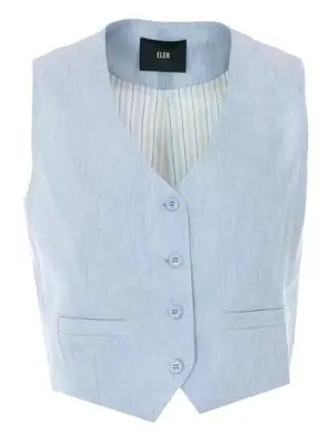 ELEH V-neck Button Waistcoat - Blue