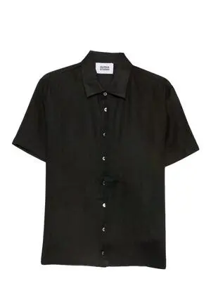 Alpha Studio Buttoned Short-sleeve Shirt - Black