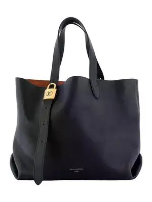LOUIS VUITTON Cabas Leather Mm Tote Bag - Black