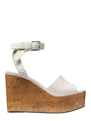 JIMMY CHOO Jori Braided-ankle Platform Sandals - White