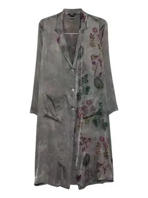 Avant Toi Floral Print Coat - Grey