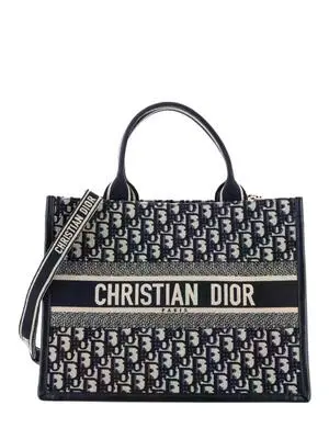 Dior Book With Strap Oblique Canvas Medium Tote Bag - Blue