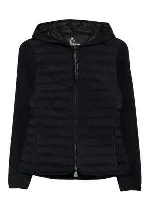 Moncler Hooded Zip-up Cardigan - Black