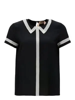 N°21 Contrast-paneled Blouse - Black