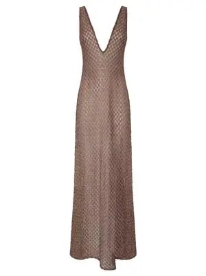 Missoni V-neck Maxi Dress - Brown