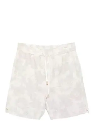 Eleventy Floral-print Deck Shorts - Neutrals