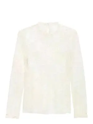 Alberta Ferretti Lace Floral Blouse - Neutrals