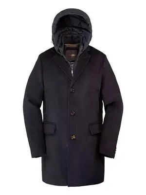MOORER Hooded Button Coat