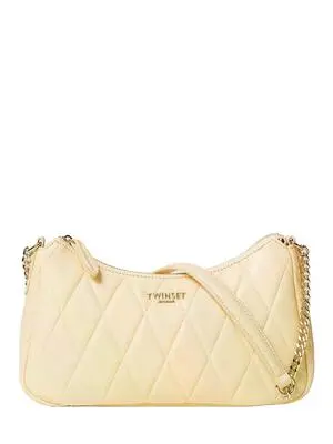 TWINSET Quilted Shoulder Bag With Logo Detail - Neutrals