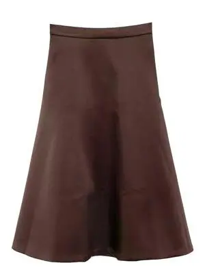RÓHE Satin Midi Skirt - Brown