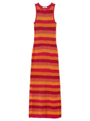 TWINSET Striped Knit Midi Dress - Red