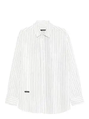 SONG FOR THE MUTE Striped-pattern Chest-pocket Shirt - White