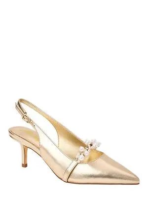 LILLY PULITZER Tamara Pearl Kitten Heel - Gold Metallic