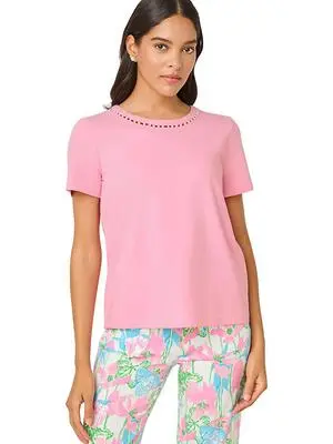 Lilly Pulitzer® Knit Top With Pearl Trim - Conch Shell Pink