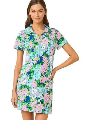 LILLY PULITZER Upf 50+ Eleni Dress - Starlight Navy Lydia The Lion