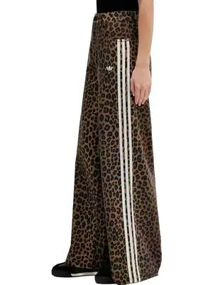 Adidas Leopard-print Wide Leg Jeans - Brown