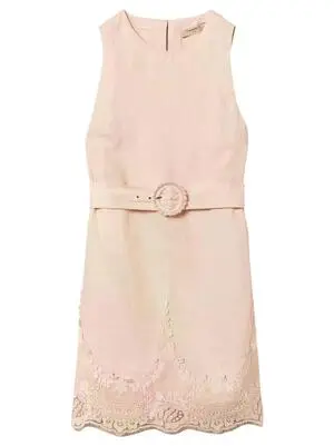 TWINSET Lace-trim Belted Dress - Pink
